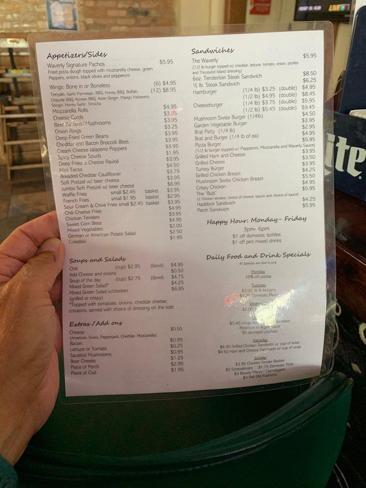 Menu at Waverly Inn Pub & Pizzeria, Two Rivers