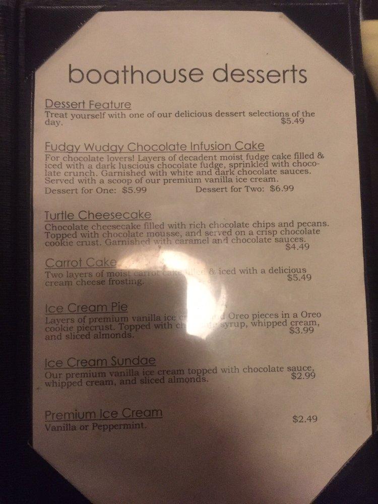 Menu at Boathouse Restaurant, Winona Lake