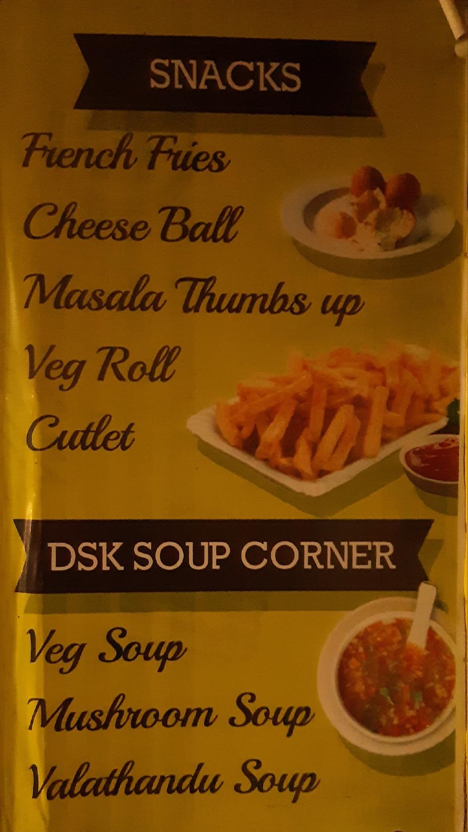 Menu at DSK Sandwich Corner, Chennai