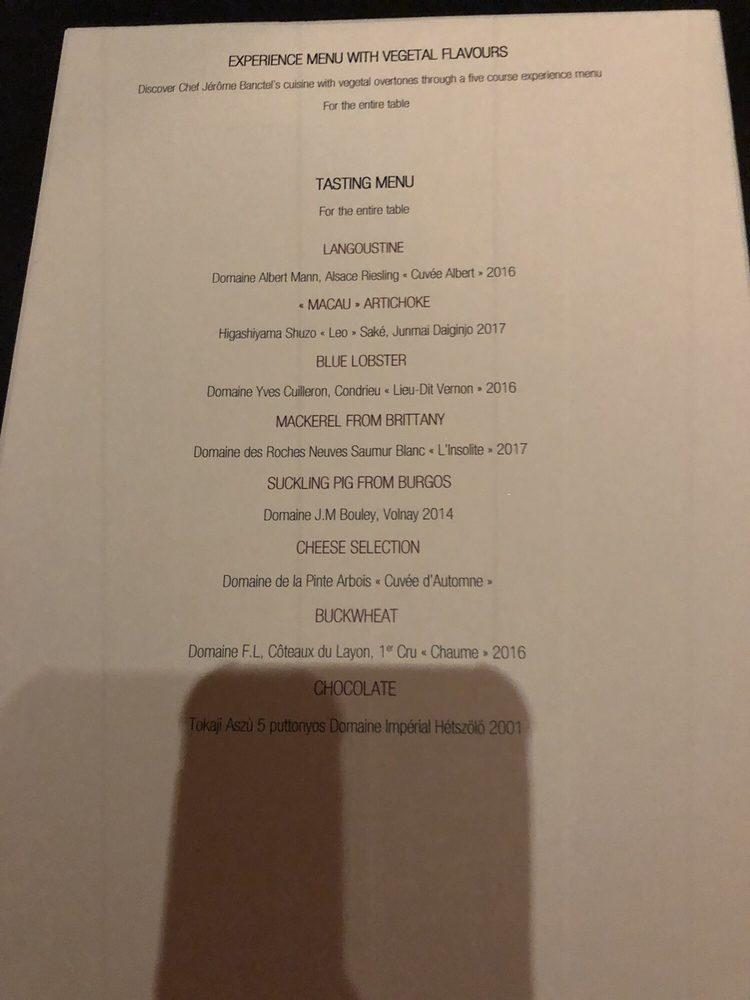 Menu at Le Gabriel restaurant, Paris, 42 Av. Gabriel