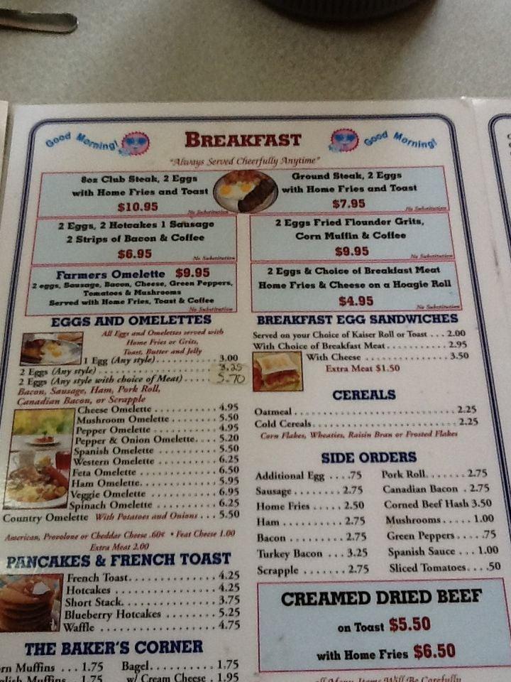 Menu at Terminal Restaurant, Willow Grove