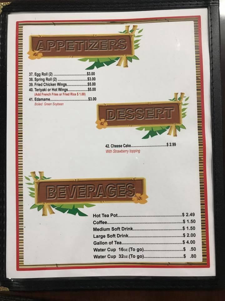 Menu at Yumi express Japanese Restaurant, Easley