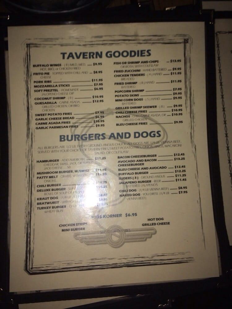 Menu at Alpine Tavern and Grill pub & bar, Alpine