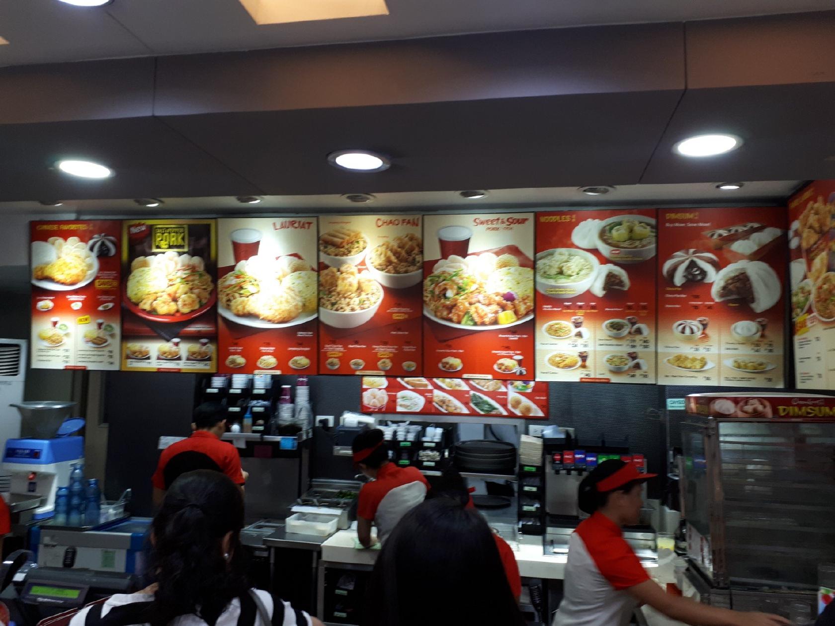 Menu at Chowking fast food, Manila, Taft Avenue