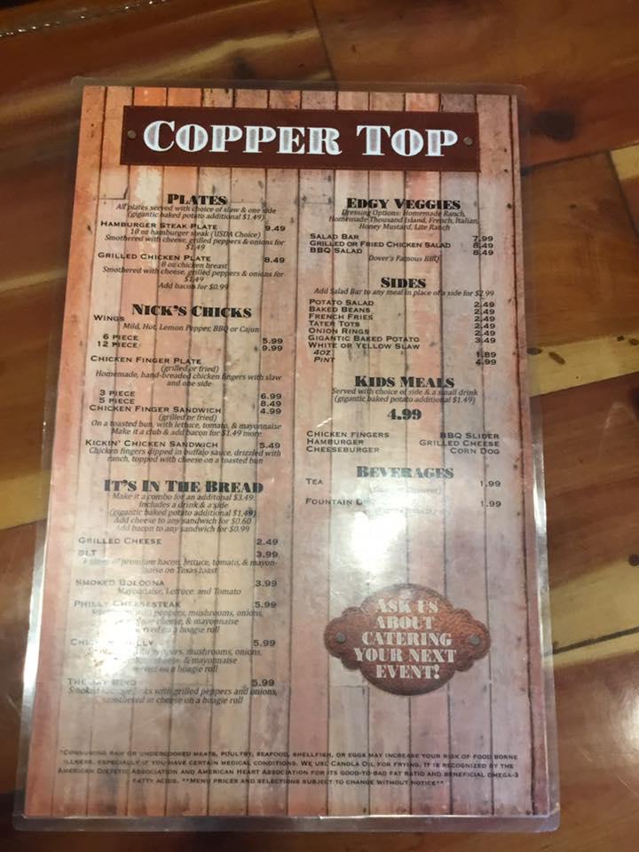 Coppertop Menu Fredonia Ky at Lisa Bassett blog