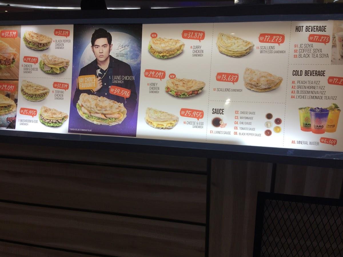 Menu at Liang Sandwich Paragon Solo restaurant, Surakarta