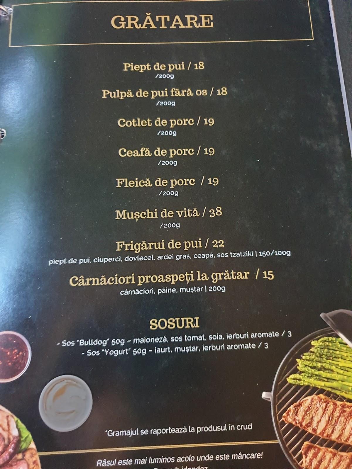 Menu at Bistro Felix, Iași