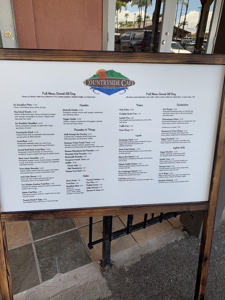Menu at Countryside Cafe (Kea'au Location), Keaau
