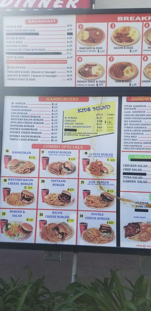 Menu at Luis Burgers restaurant, Bakersfield