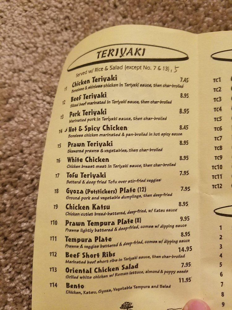 Menu at Modoo Teriyaki Puyallup restaurant, Frederickson, Meridian Ave E