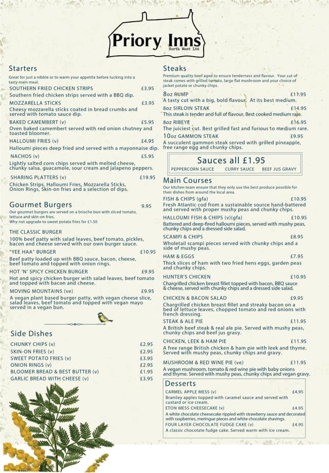 Menu at The Boat House Inn. pub & bar, Astley