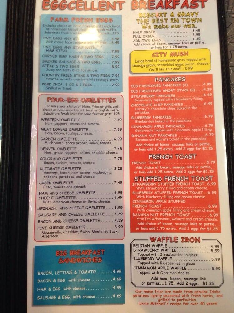 Carta del restaurante Egg City Diner, Haines City, US Hwy 27