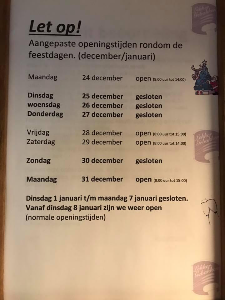 Menu at Lekker Gebakken, Den Bommel