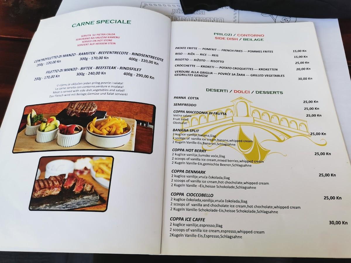 Menu da Peperoncino ristorante, Stobreč