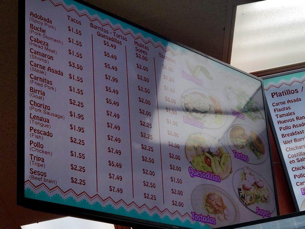 Menu at Taqueria El Taco Maestro restaurant, Renton