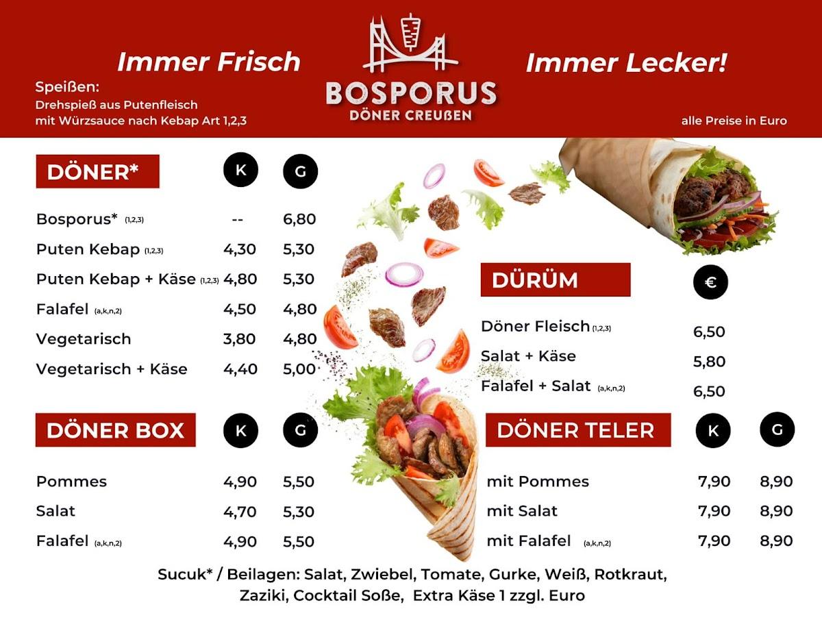 Speisekarte von Bosporus Döner Creußen, Creußen