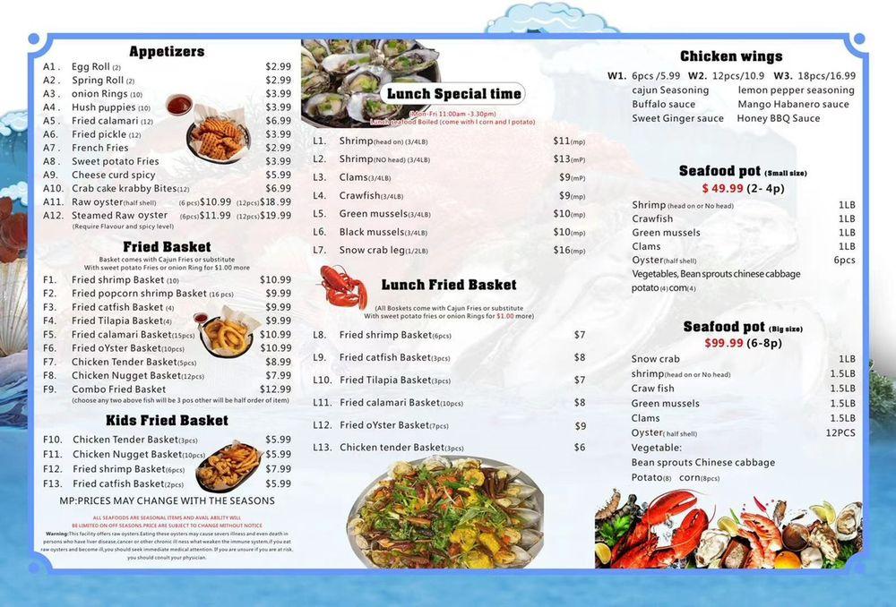 Menu at Craving Crab restaurant, Tulsa