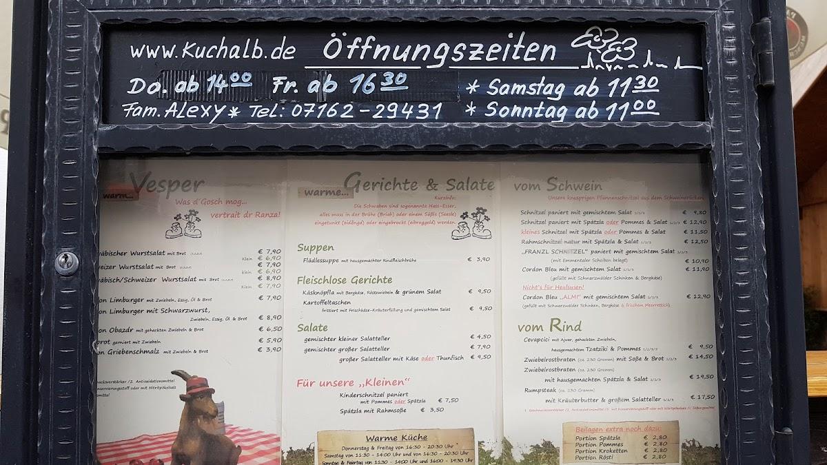 Speisekarte von Gasthaus zur Mutter Franzl restaurant, Donzdorf