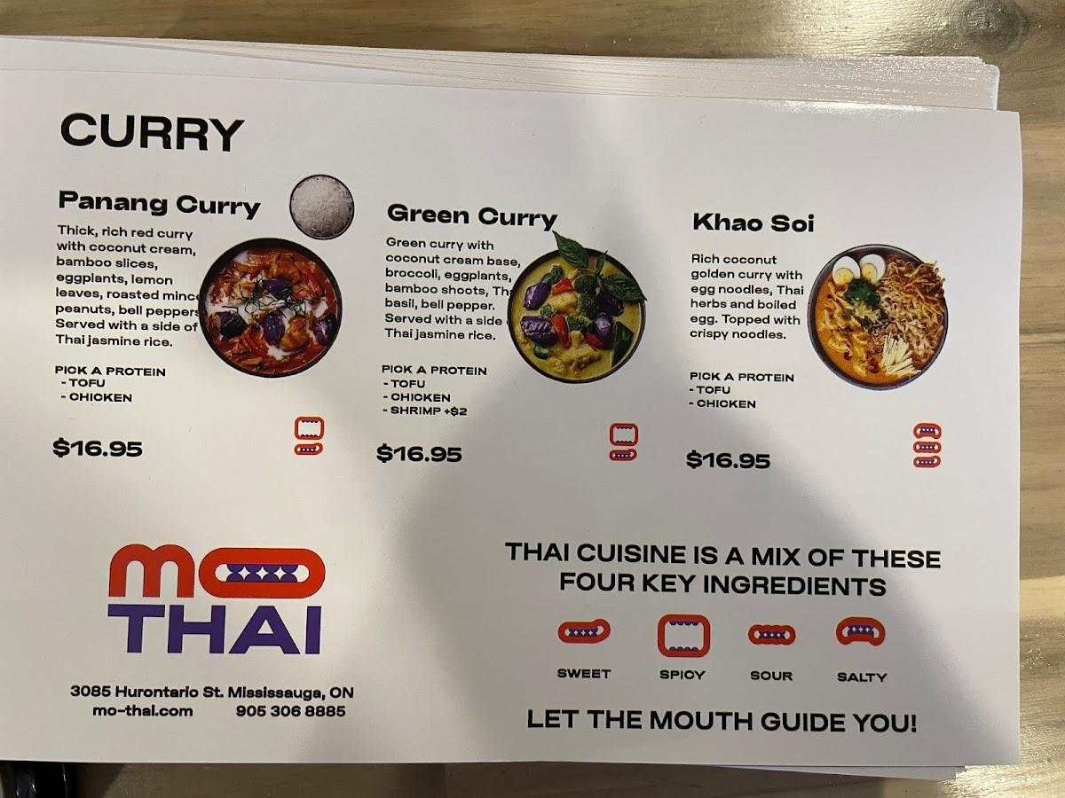 Menu at More Thai kitchen restaurant, Mississauga