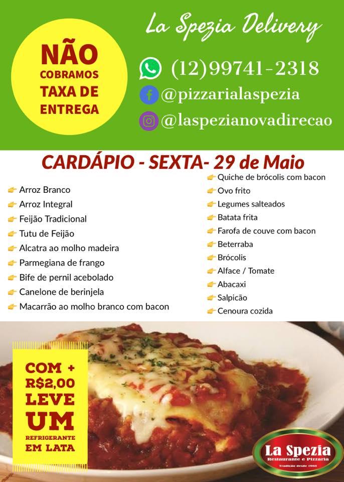 Menu at La Spezia Restaurante & Pizzaria, Cachoeira Paulista