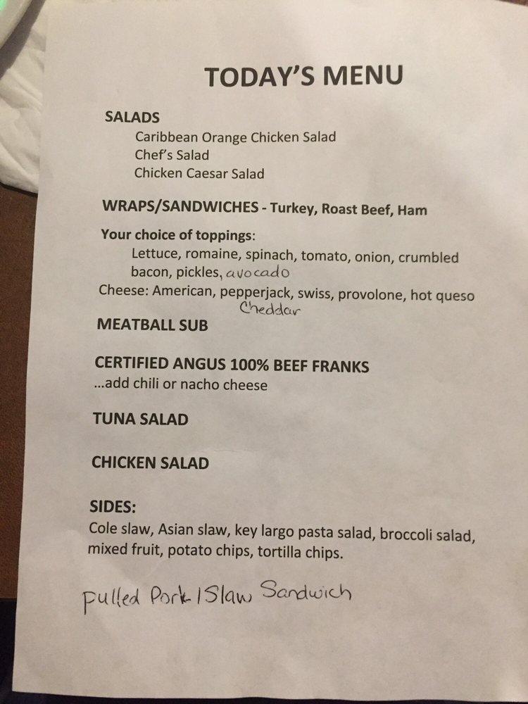 Menu at The Barefoot Burger, Crawfordsville