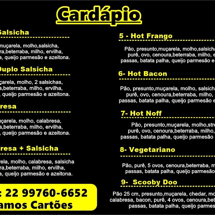 Menu em Hot-Dog Jesus reina restaurante, Campos dos Goytacazes