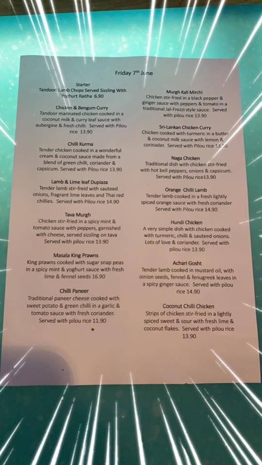 Menu at India Cottage restaurant, Ringwood