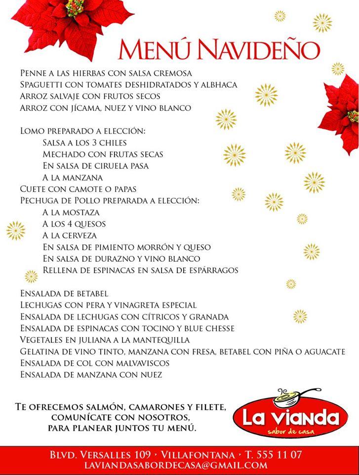 Menu at La Vianda, Mexicali