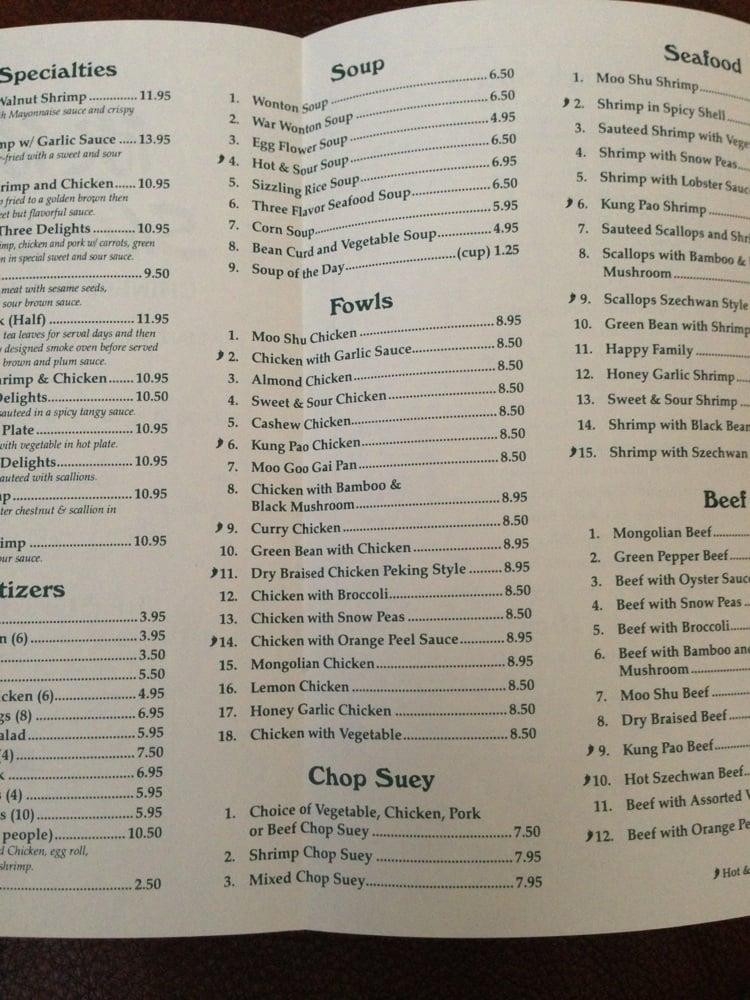 Menu at Shin Shin Chinese Restaurant, Rancho Palos Verdes