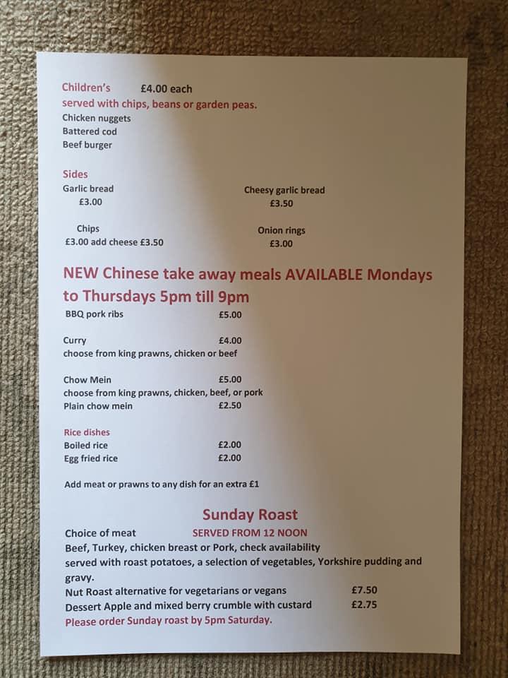 Menu at The Ship Inn pub & bar, Highley, Severnside