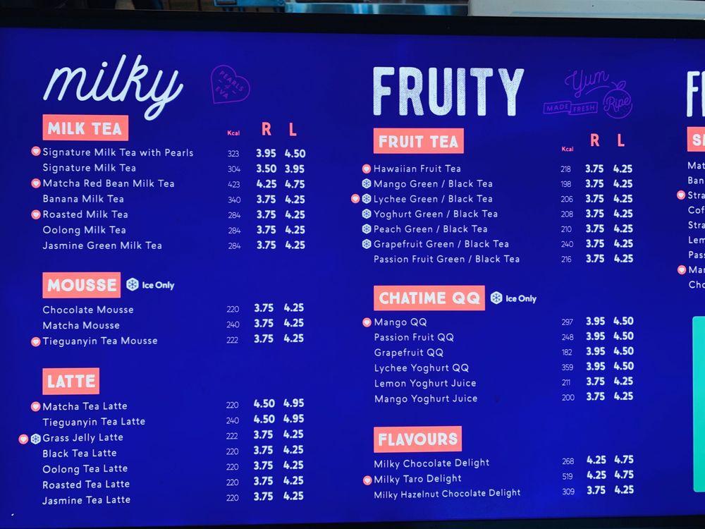 Menu at Chatime, Savannah