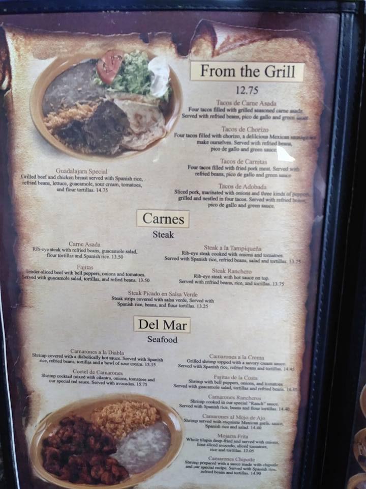 Menu at El Agave Family Mexican Restaurant, Rio Rancho
