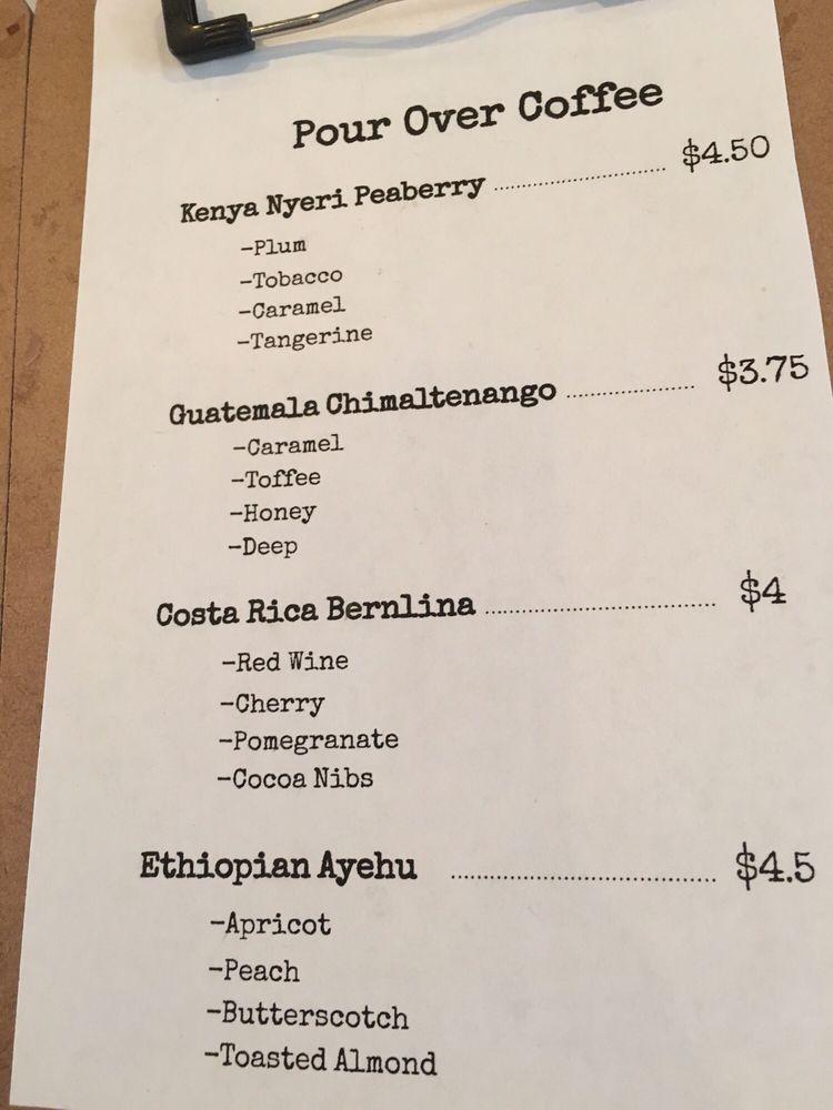 Menu at Flux Coffee cafe, Farmingdale