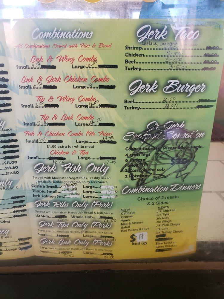Menu at Jamaican Tropical Cuisine restaurant, Chicago, S Ashland Ave