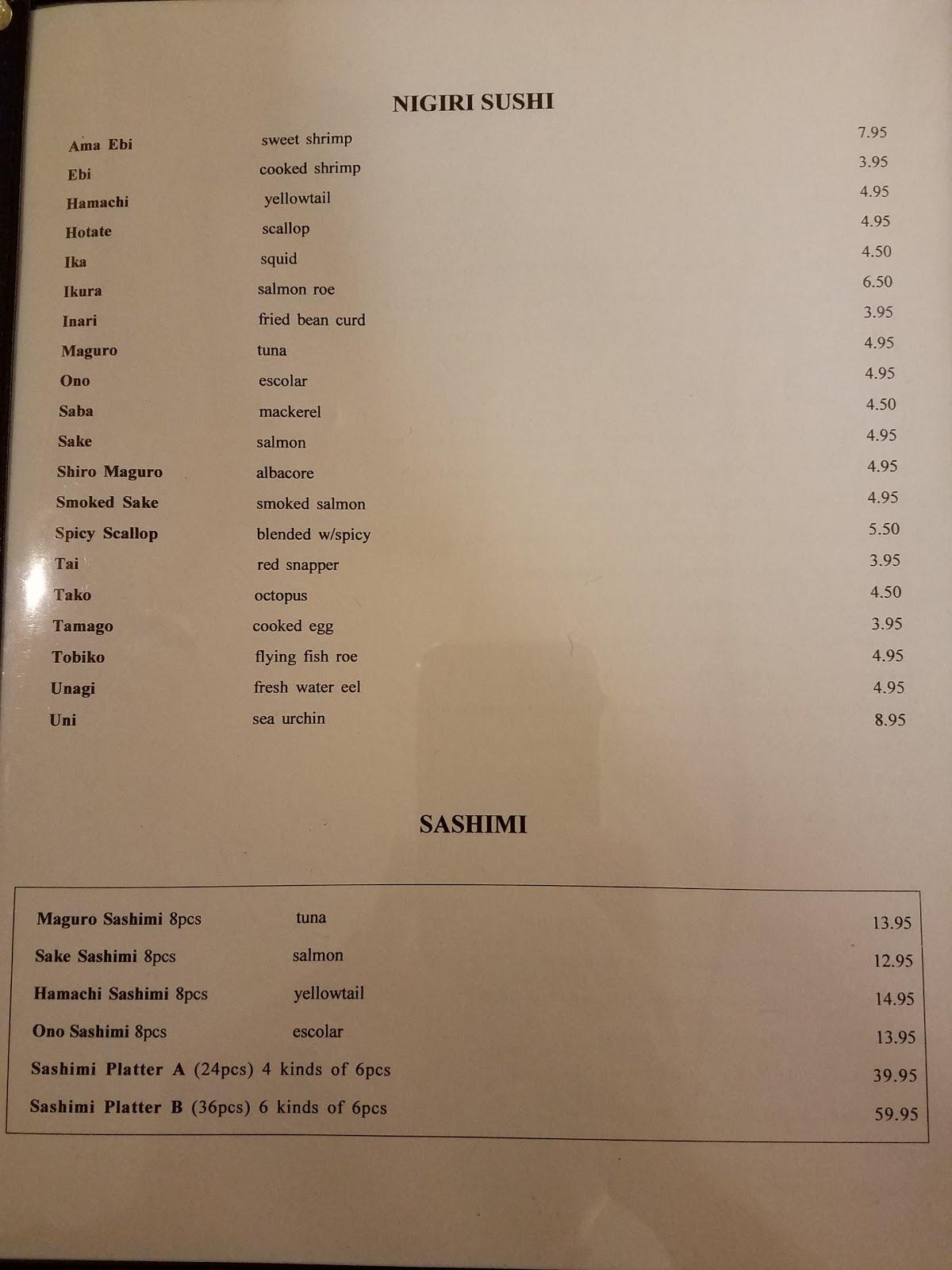 Menu at SUSHI KING restaurant, Fairfield, Business Center Dr #106