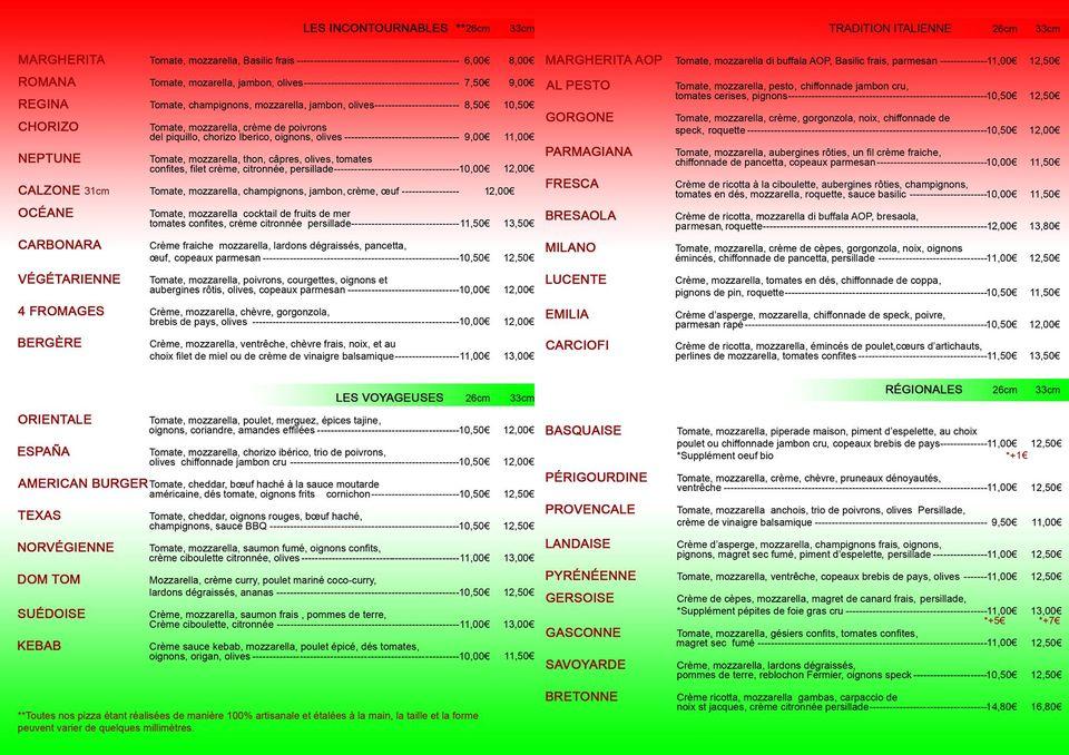Menu au Pizza Chez Louis pizzeria, Tercis-les-Bains