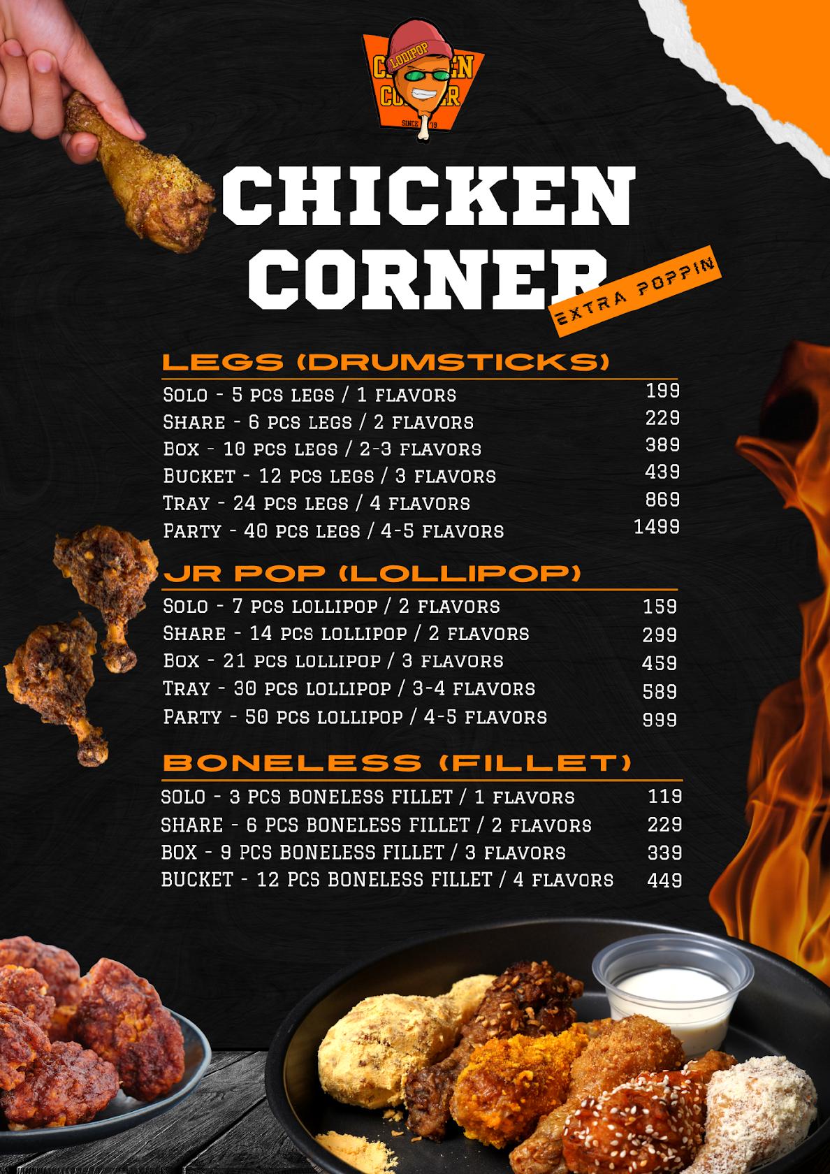 Menu at Lodipop Chicken Corner restaurant, Makati