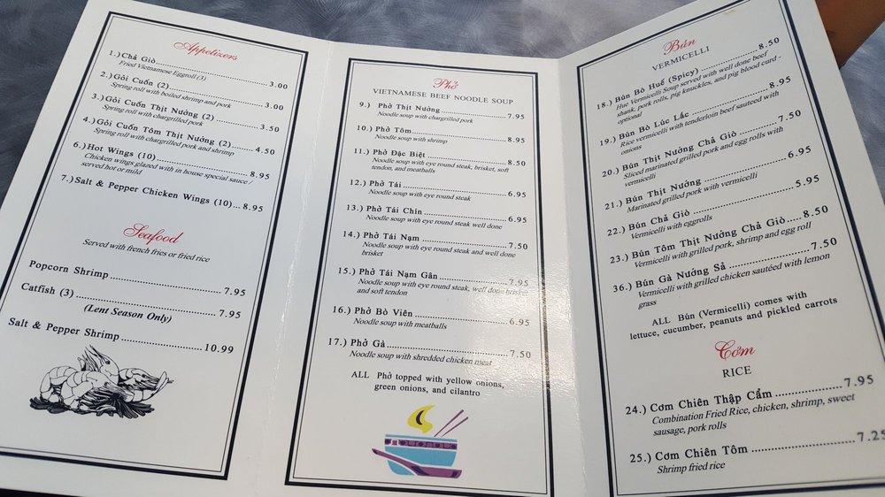 Menu at Pho Ha restaurant, Nederland, Nederland Ave