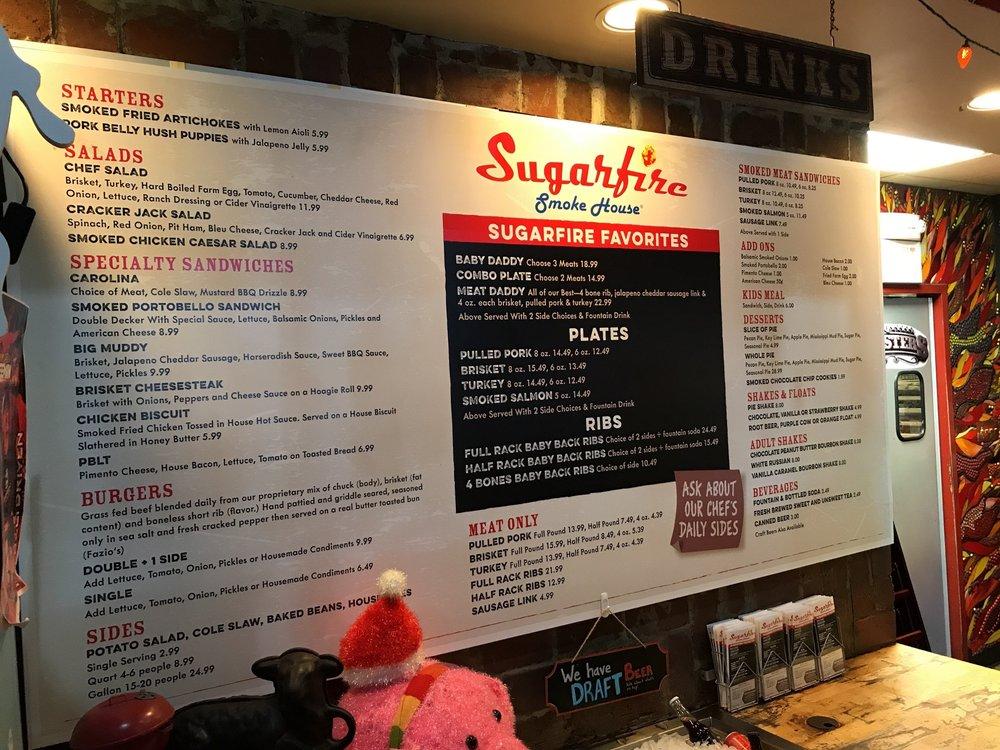 Menu at Sugarfire Smoke House BBQ, Olivette, Olive Blvd #114