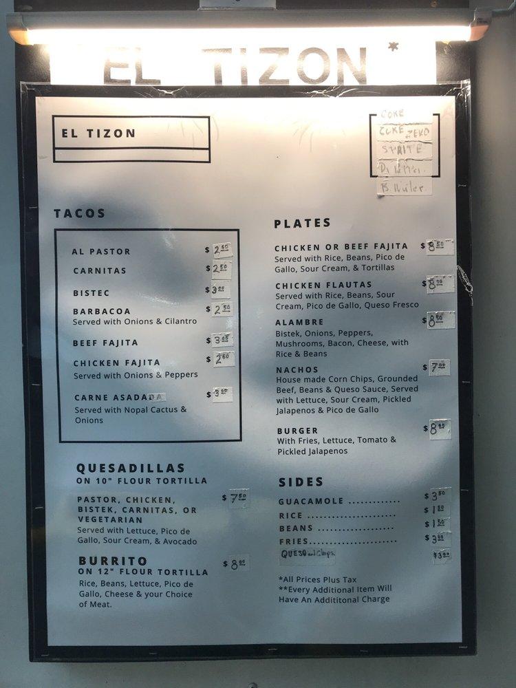 Carta de El Tizon Del Chef, Austin