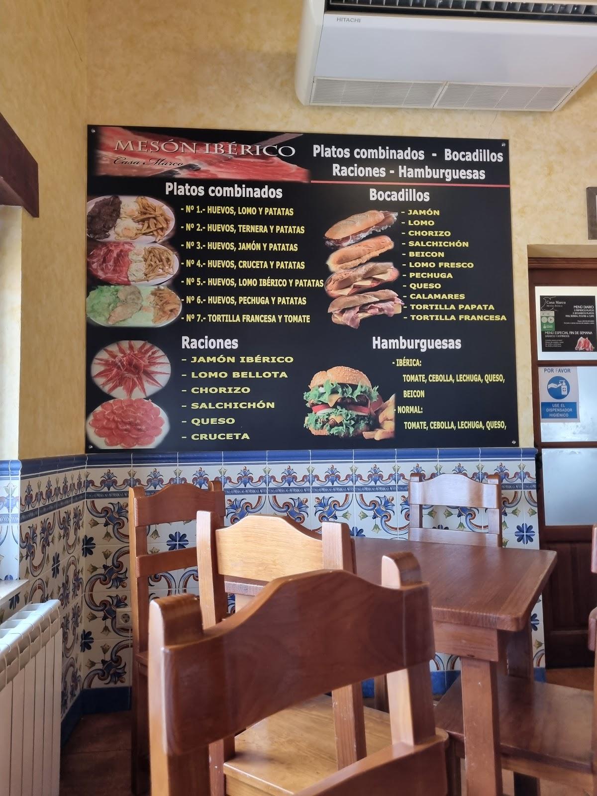 Carta del restaurante Meson Ibérico Casa Marco, Fresno Alhándiga
