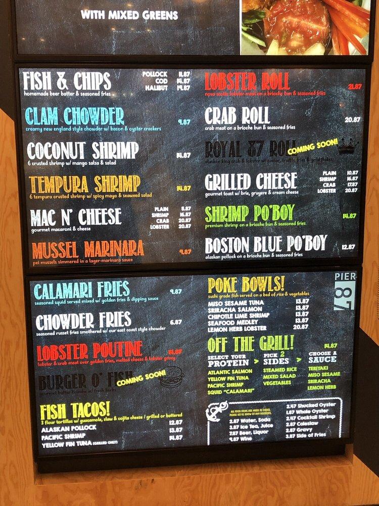 Menu at Pier 87 Seafood Grill SQ1 restaurant, Mississauga
