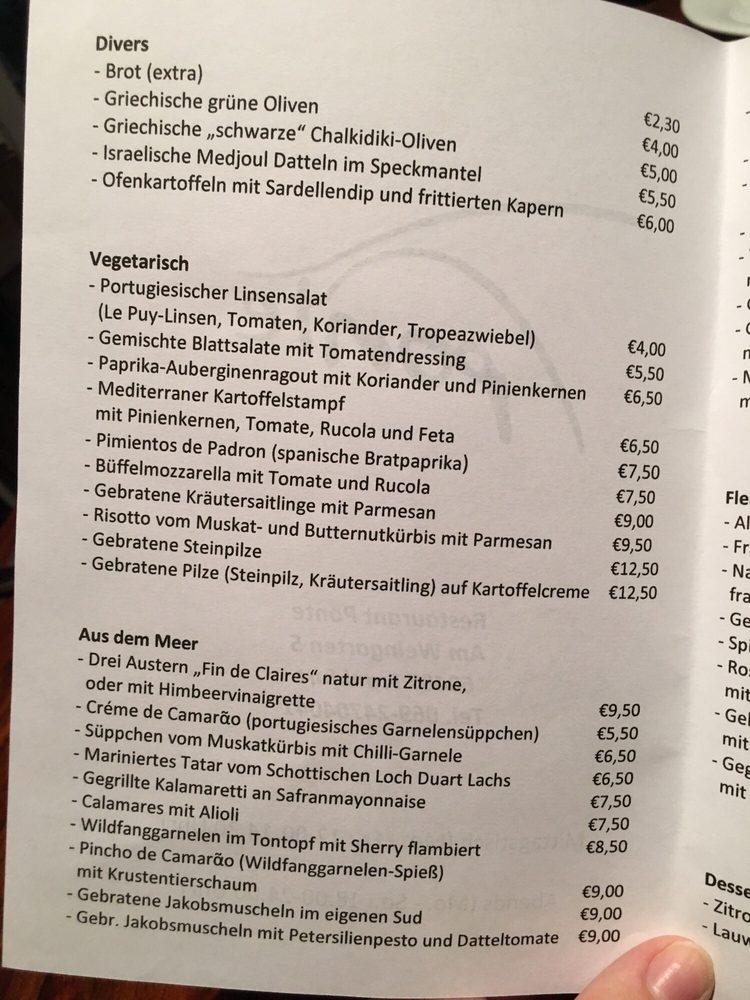 Speisekarte von Ponte pub & Bar, Frankfurt am Main
