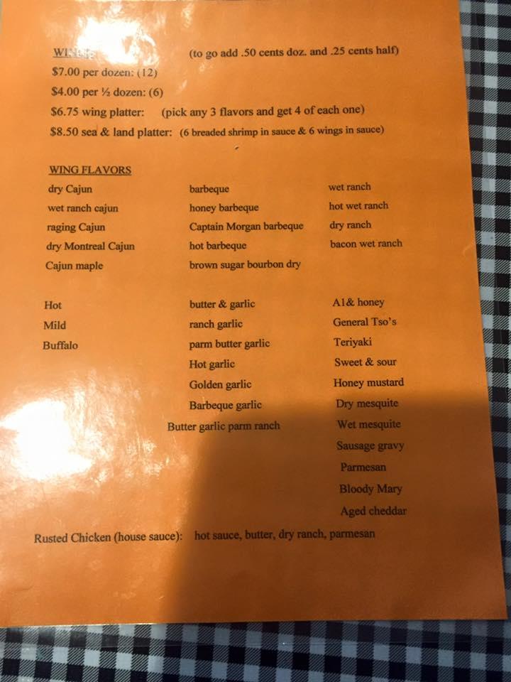 Menu at The Rusty Grille pub & bar, Hartstown