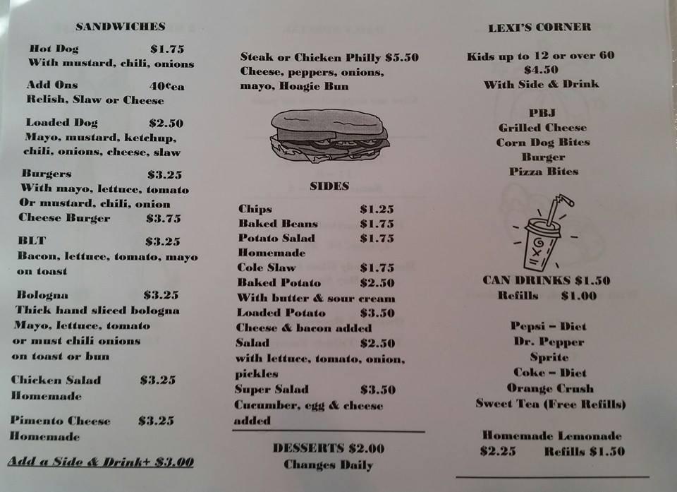 Menu at 2 Broke Girlz Cafe, Lyman