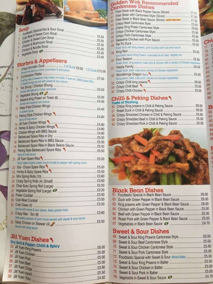 Carta del restaurante Food Tastic, Walsall