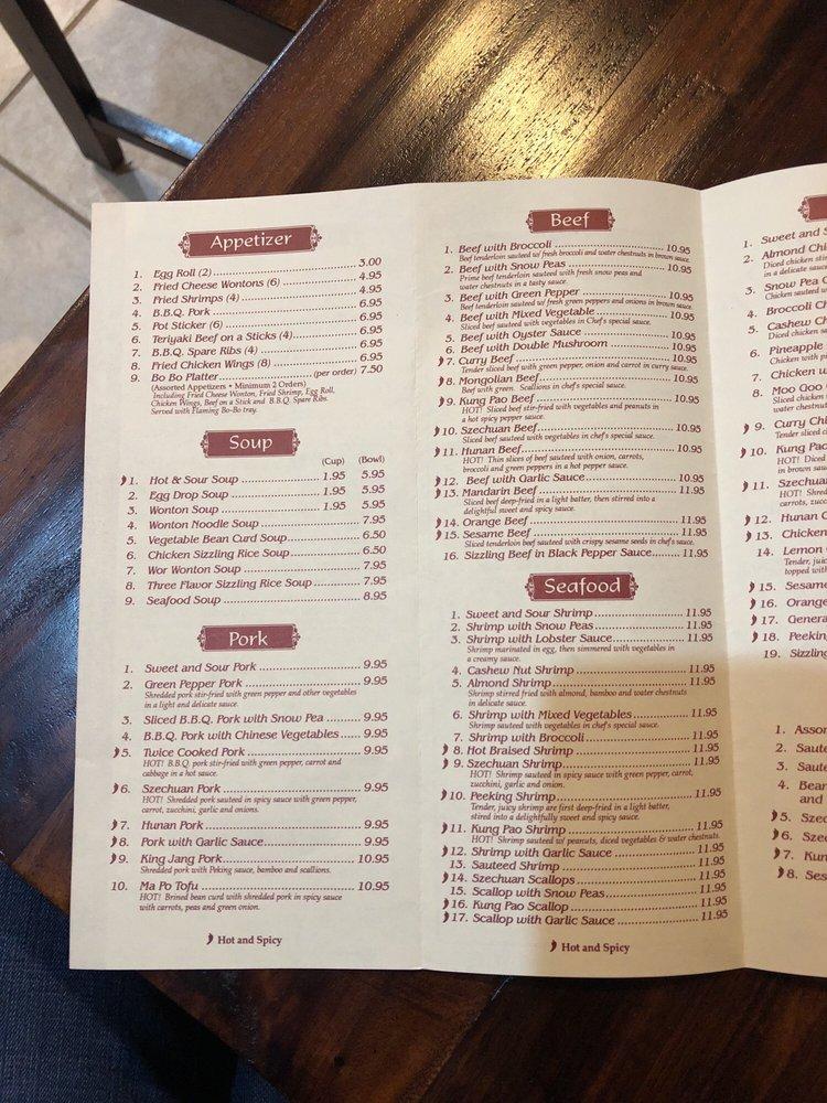 Menu at Bamboo City Restaurant, Grand Junction, Patterson Rd
