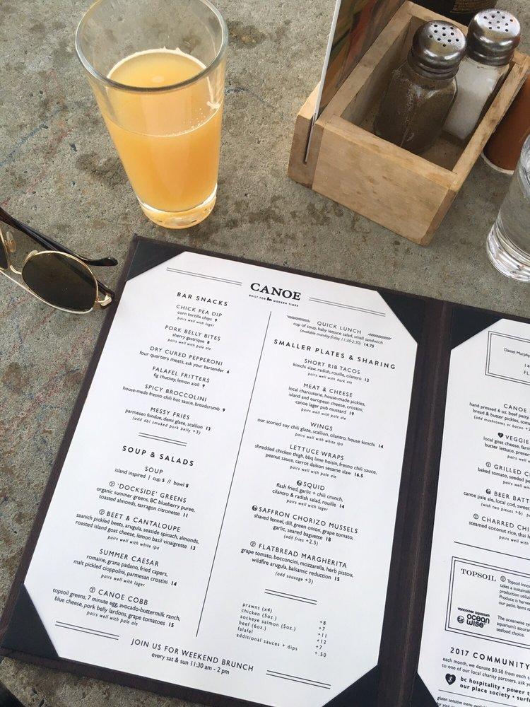 Canoe Club Victoria Menu at Edwin Hershman blog