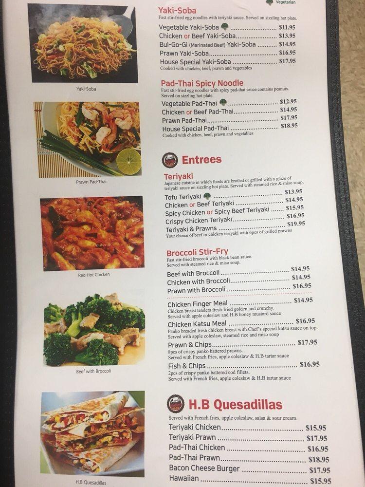 Menu at Hungry Bear restaurant, Fort Saint John
