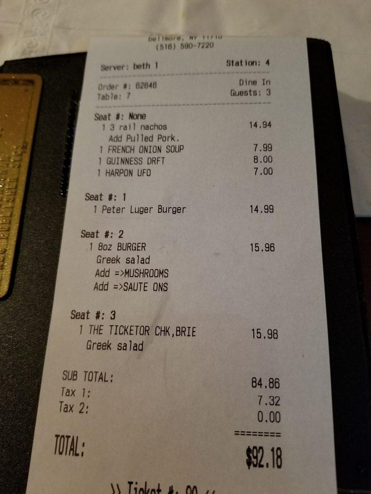 Menu at The 3rd Rail Bar & Grille, Bellmore